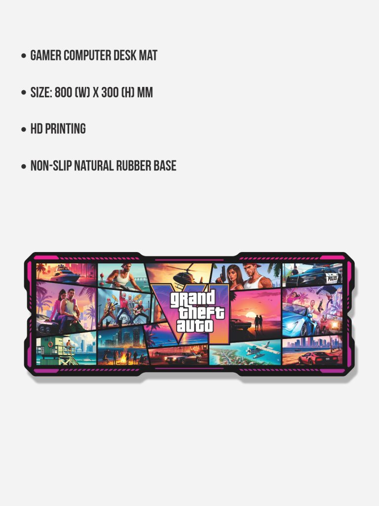 GTA VI | Gaming Mouse Pad Desk Mat for Computer Laptop - Planet Superheroes